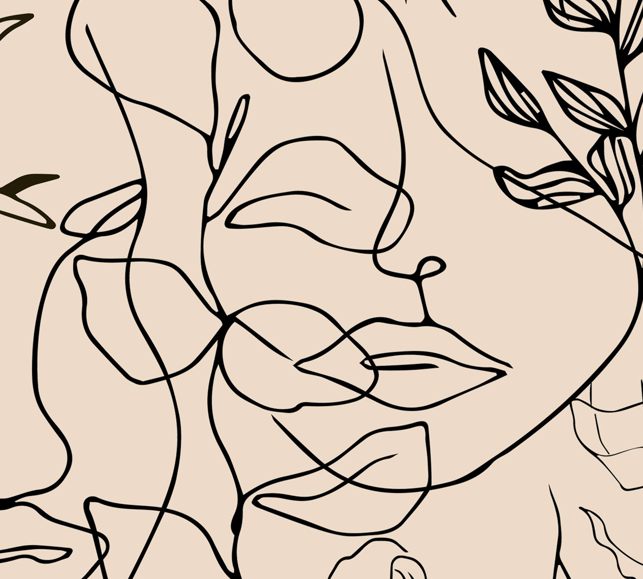 Line Art Tumbler Wrap Floral Line Drawing Sublimation Tumbler - Etsy