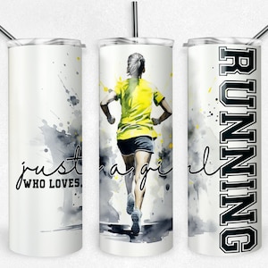 Running Tumbler Wrap Design 20 Oz Skinny Tumbler Wrap for Running Girl ...