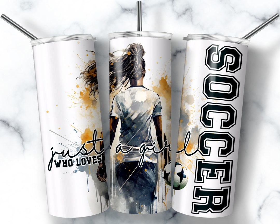 Soccer 20 Oz Tumbler Wrap PNG Loves Soccer African American Girl ...