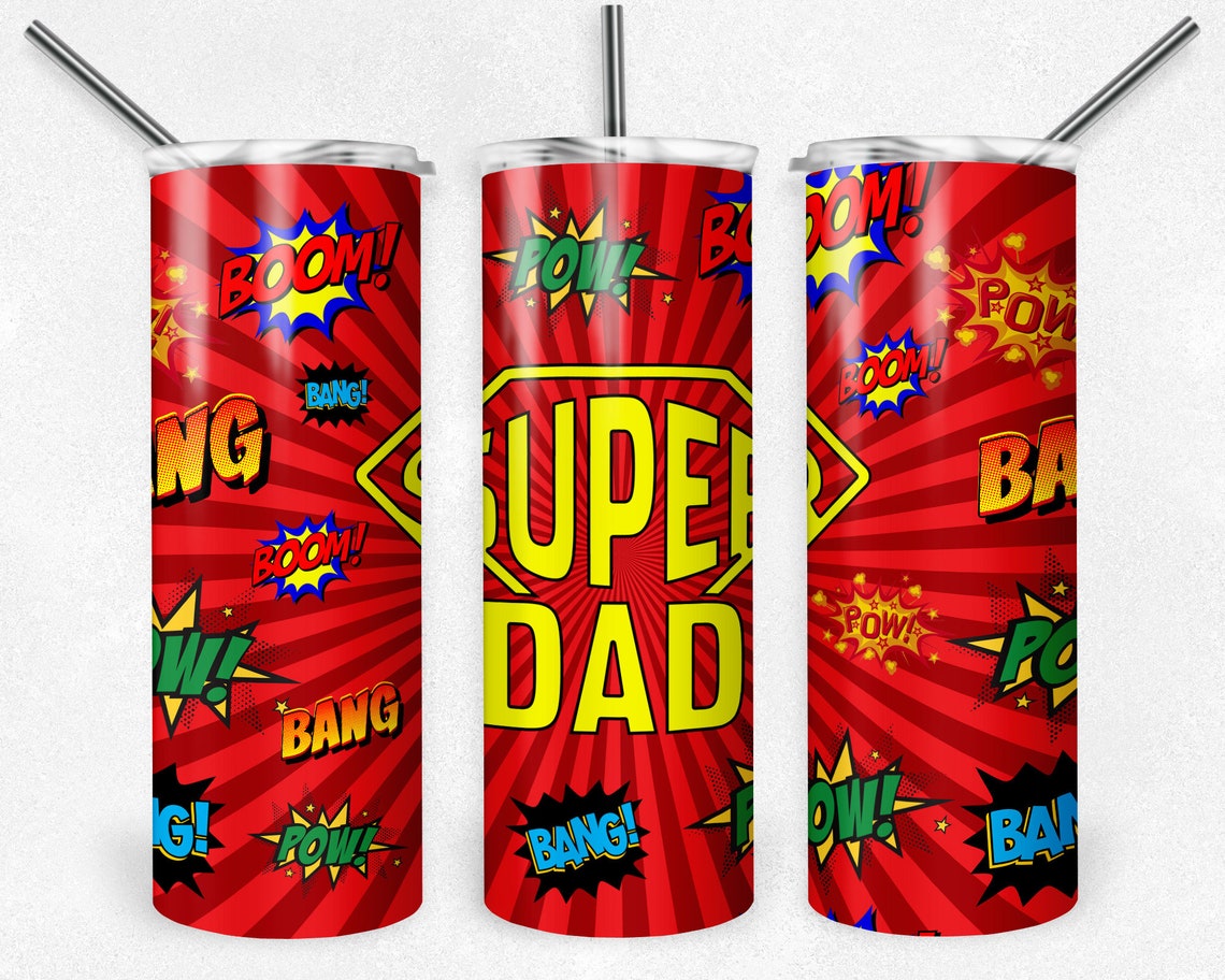 Tumbler Wrap for Men Father's Day Tumbler Gift Super Dad - Etsy