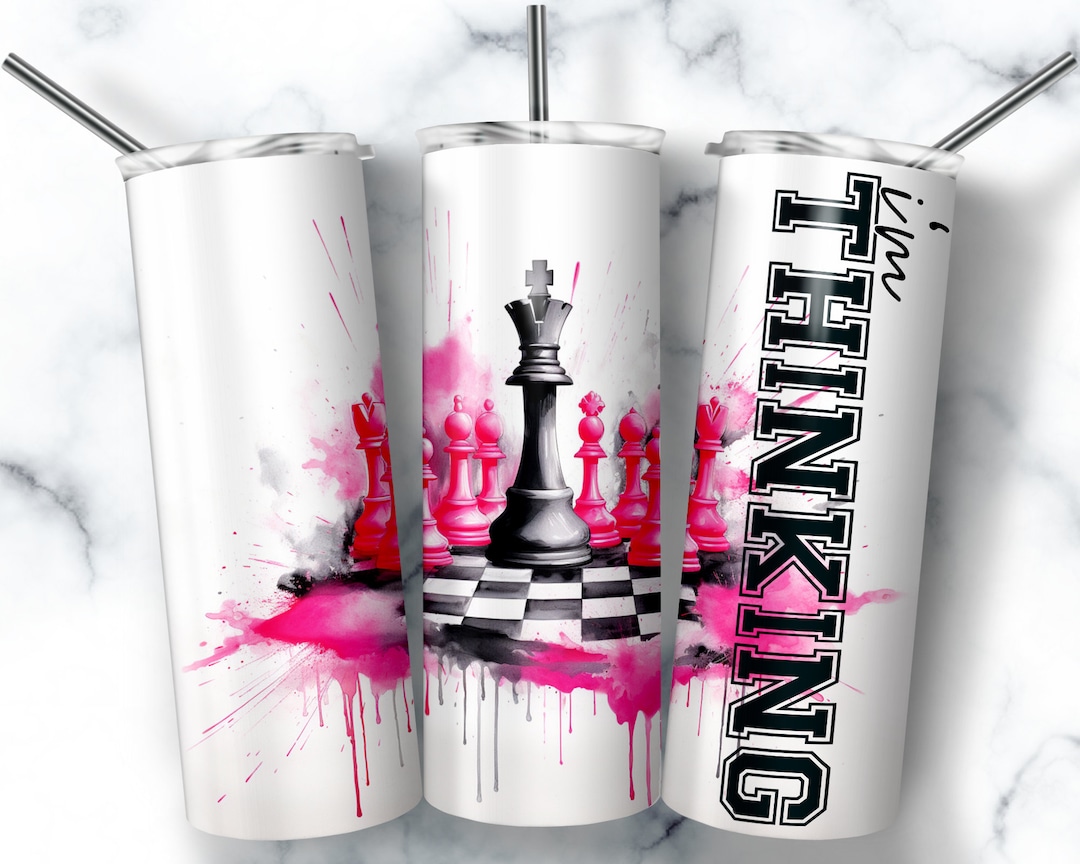 Chess Tumbler Wrap, Chess Gifts 20 Oz Skinny Sublimation Tumbler ...