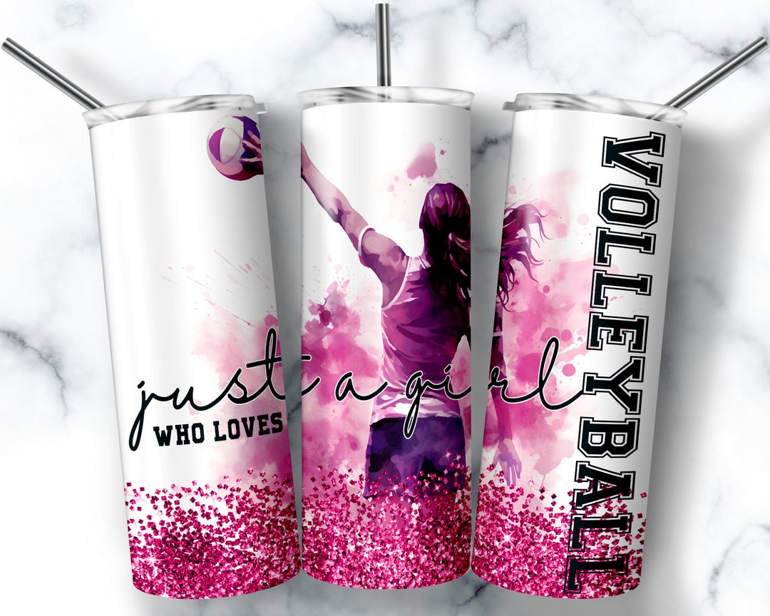 Volleyball Tumbler Design 20 Oz Skinny Tumbler Wrap Just a Girl Who ...