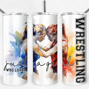 Wrestling Girl 20oz Tumbler Wrap Sublimation Design (digital Download ...