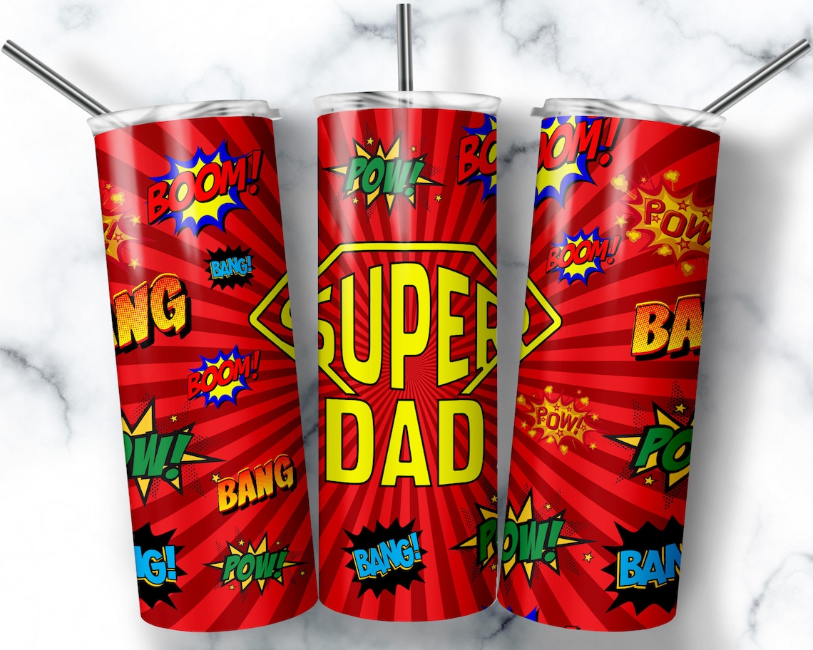 Tumbler Wrap for Men Father's Day Tumbler Gift Super Dad - Etsy