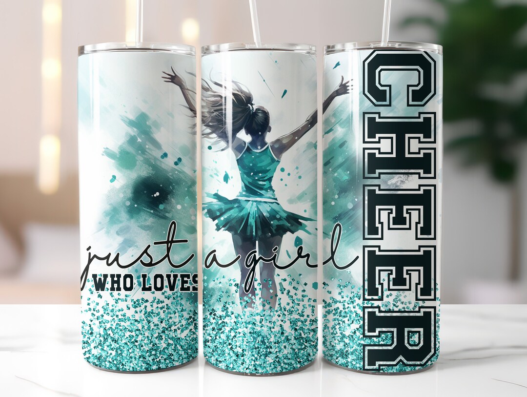 Cheer Tumbler Wrap PNG, Teal Cheerleader Design (digital Download) - Etsy
