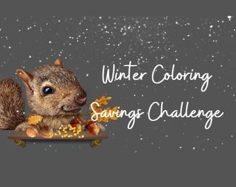 Cute Winter Coloring A6 Savings Challenge Set - Etsy