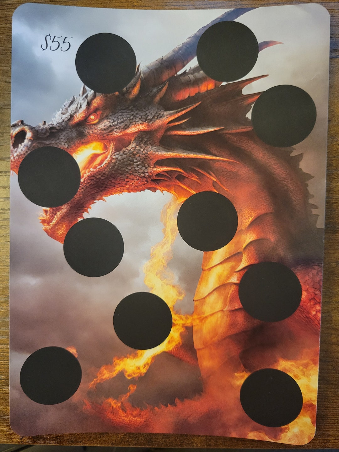 4pk Fire Dragon Scratch off Savings Challenge - Etsy