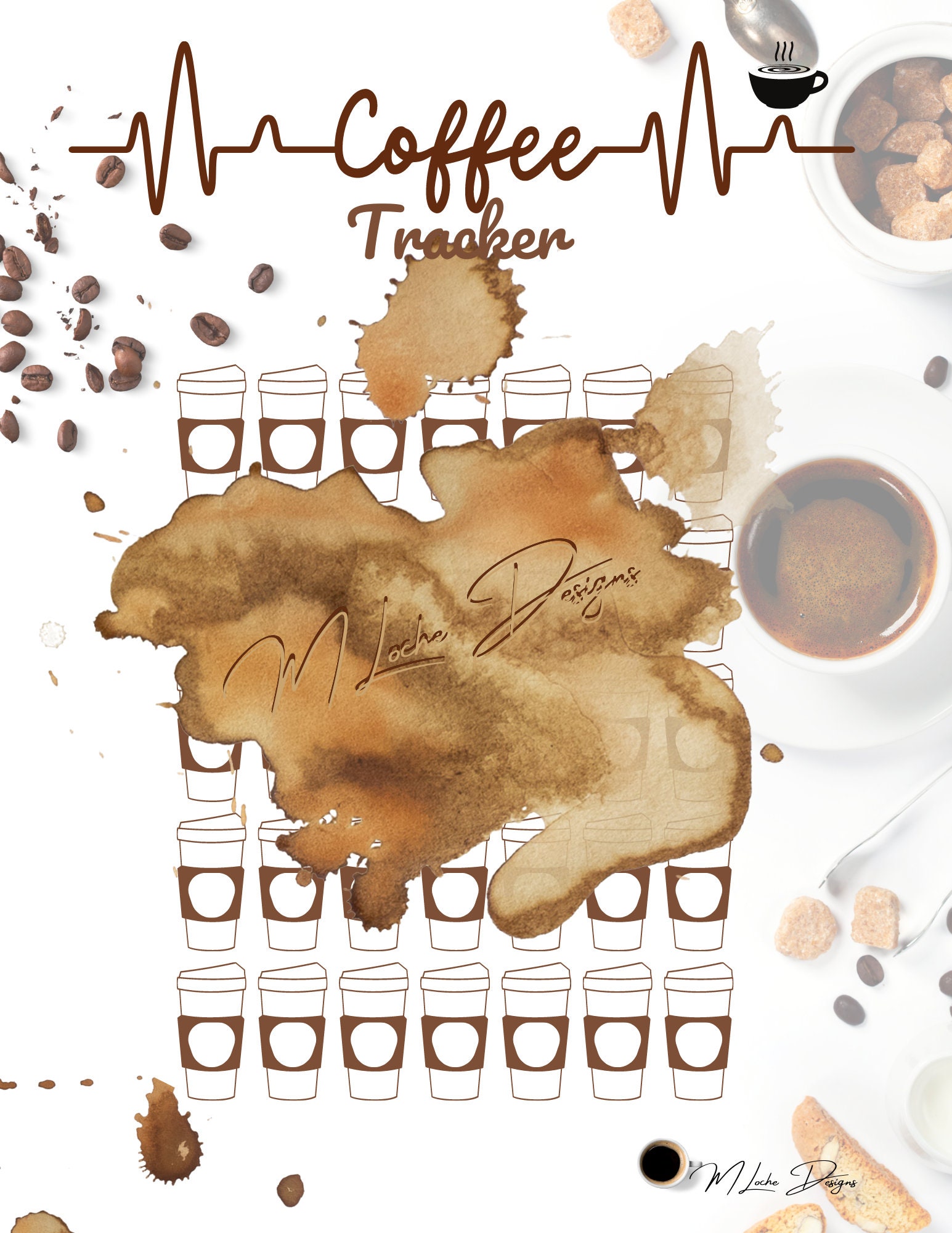 Coffee Tracker Savings Challenge - Etsy