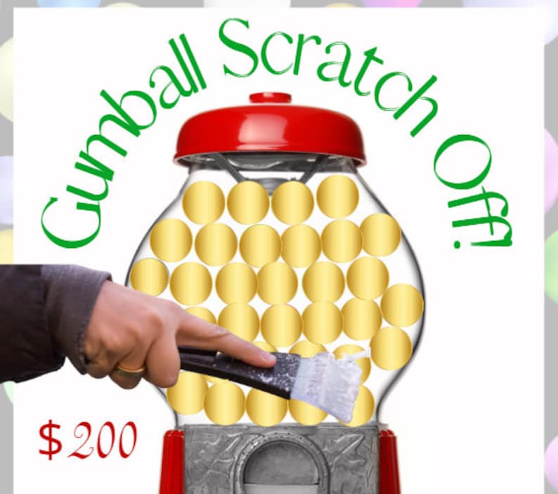 Gumball Savings Challenge Scratch Off - Etsy