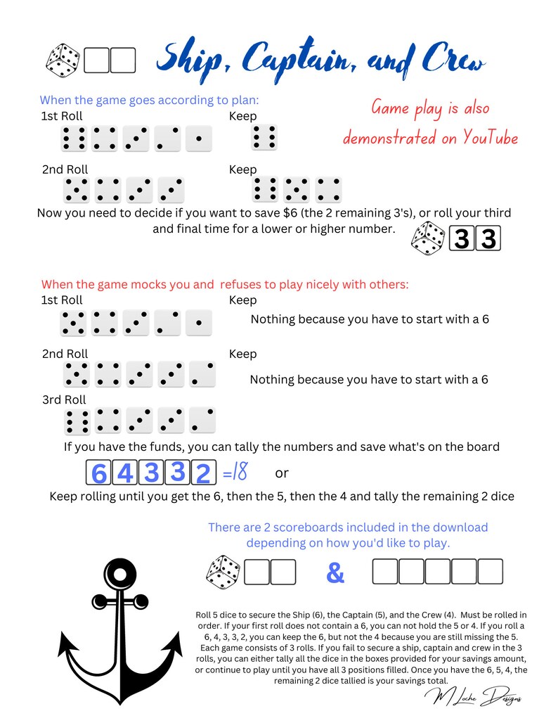 Ship Captain and Crew Savings Challenge Dice - Etsy