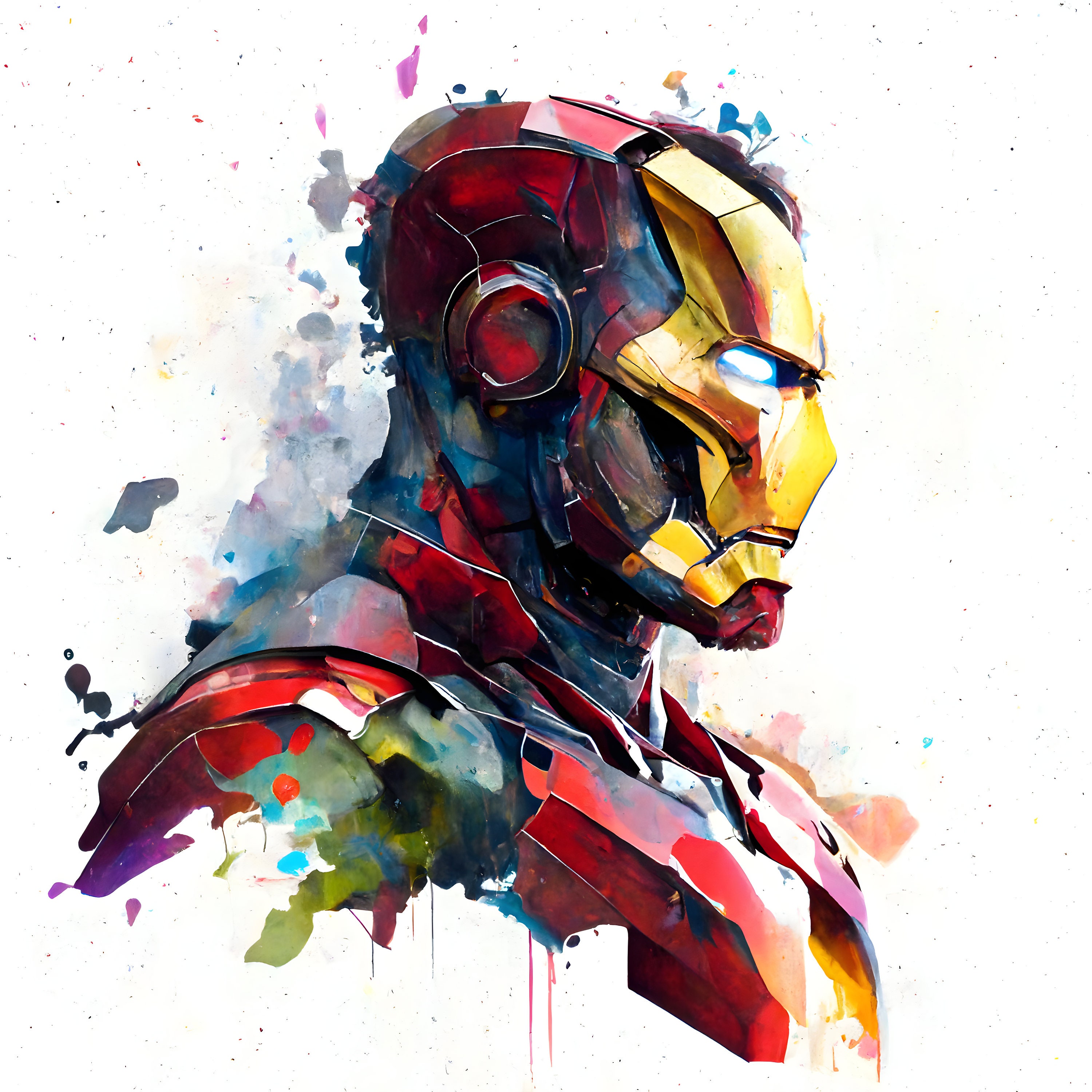 Iron Man High Quality Art, Digital Superhero Artwork, Colorful Painting ...