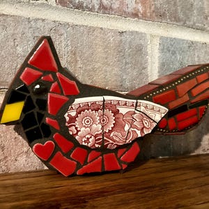 Sitting Mosaic Cardinal - Etsy