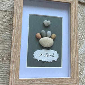Beach Pebble Paw Print Shadow Box - Etsy