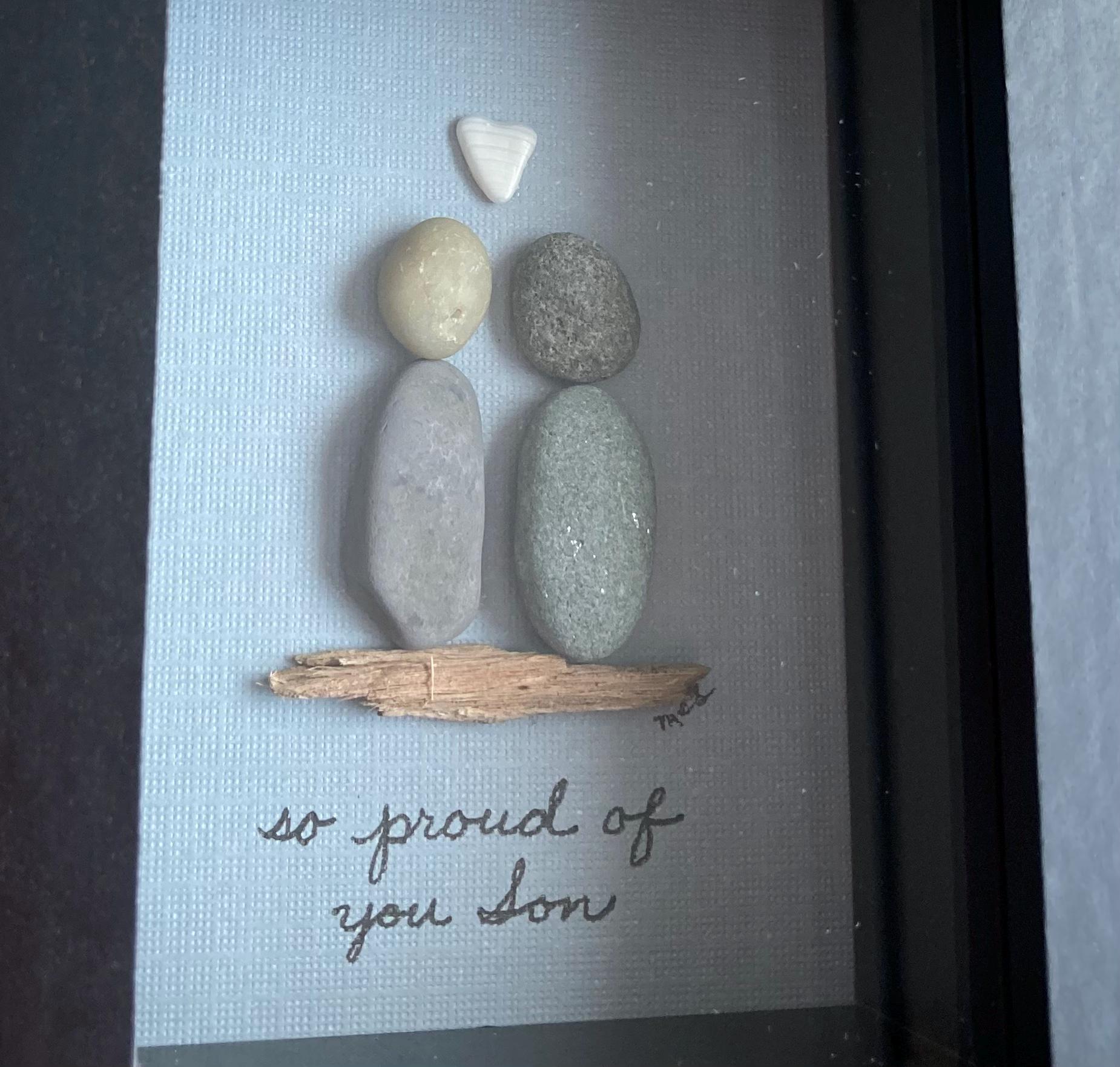 Tiny Beach Pebble Son Shadow Box - Etsy