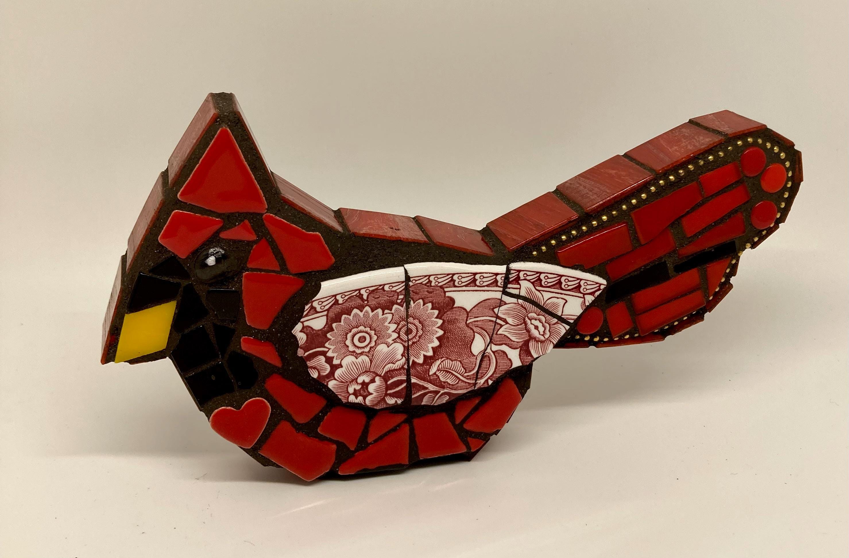Sitting Mosaic Cardinal - Etsy