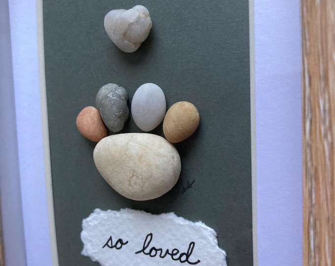 Beach Pebble Paw Print Shadow Box - Etsy