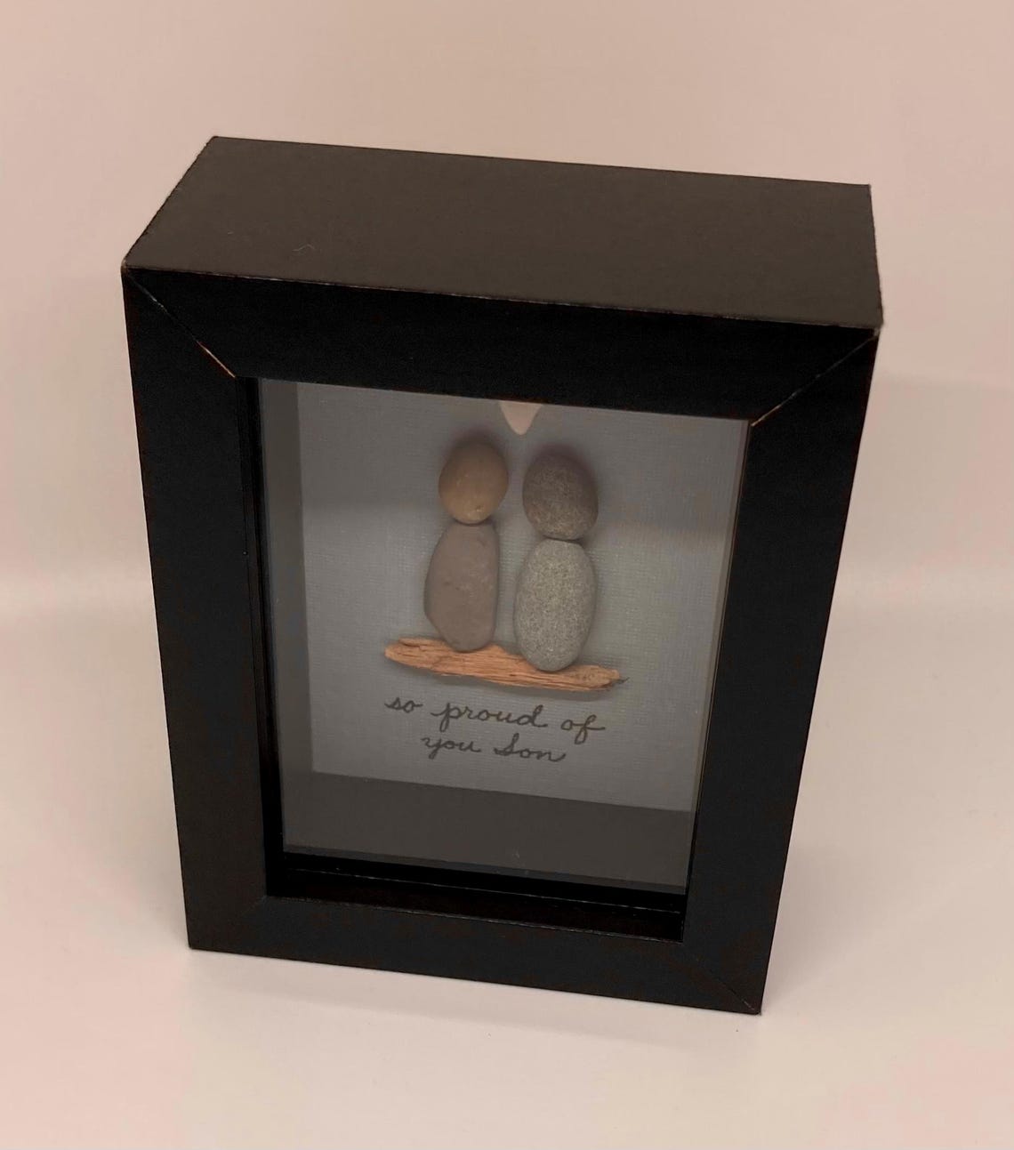 Tiny Beach Pebble Son Shadow Box - Etsy