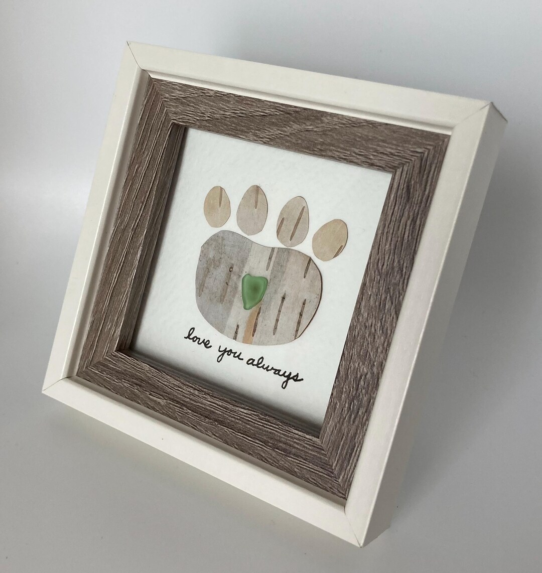 Birch Bark and Sea Glass Pet Memorial - Etsy