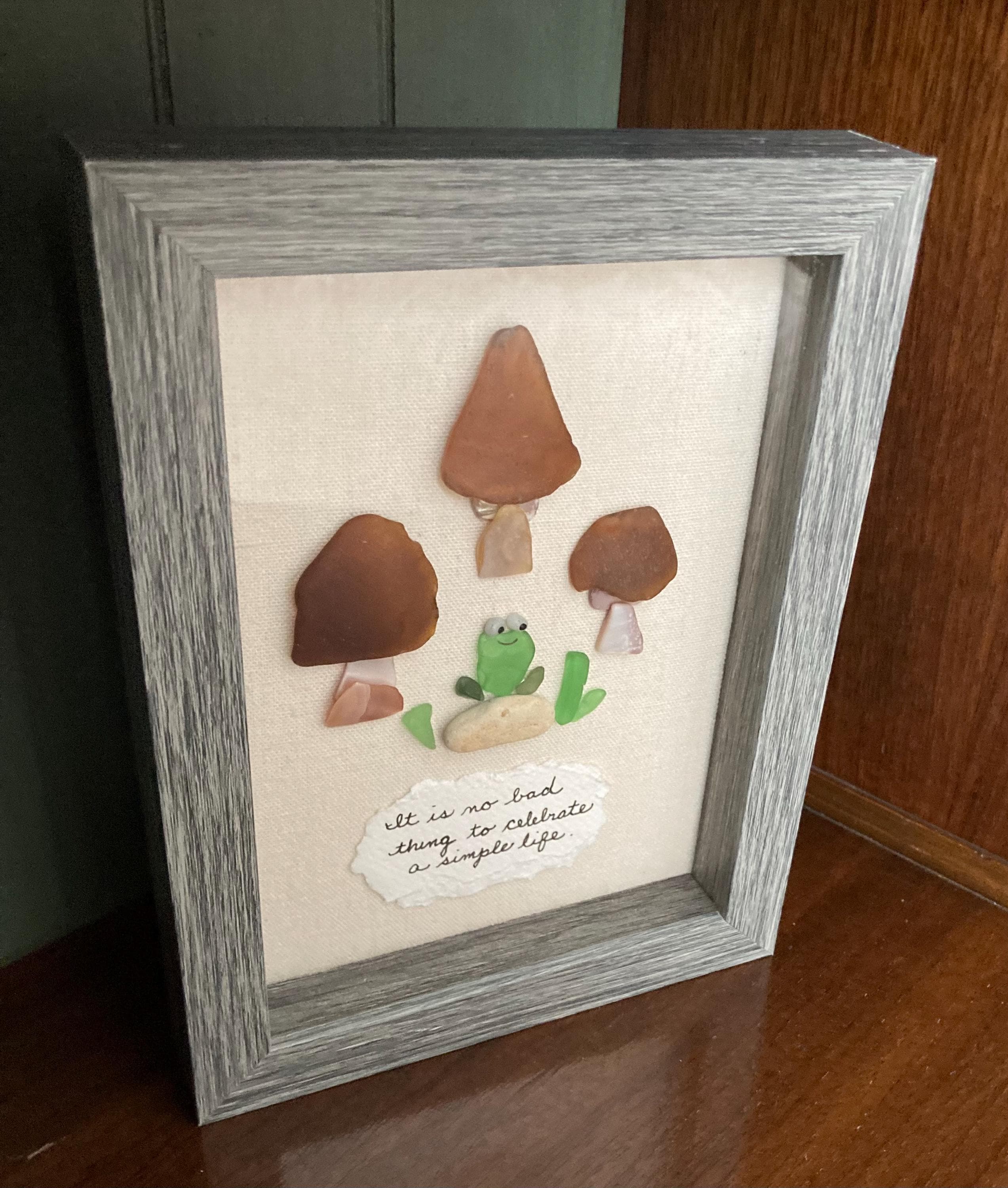 Frog and Toadstool Beach Glass Shadow Box - Etsy