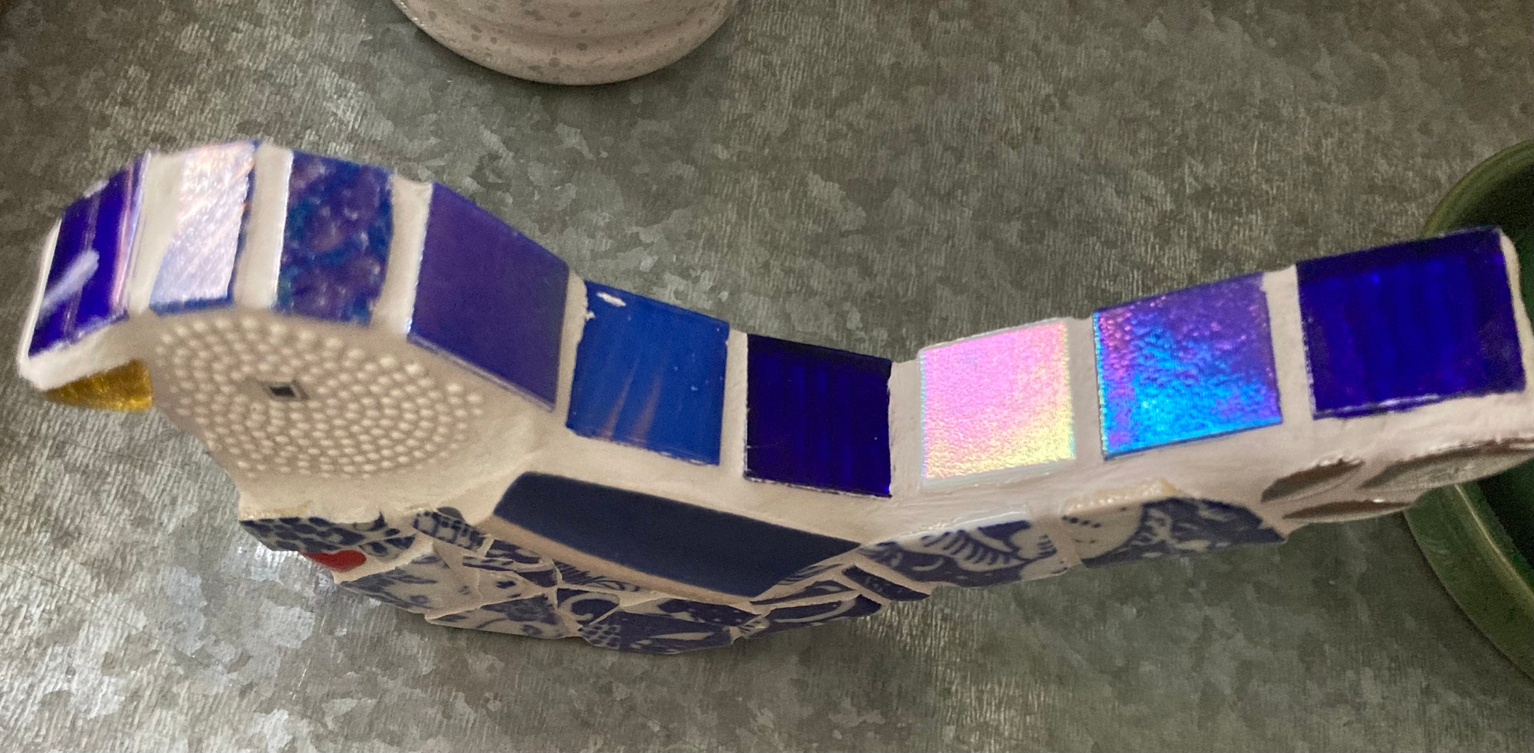 Mosaic Blue Bird With Beach Pottery Wing - Etsy