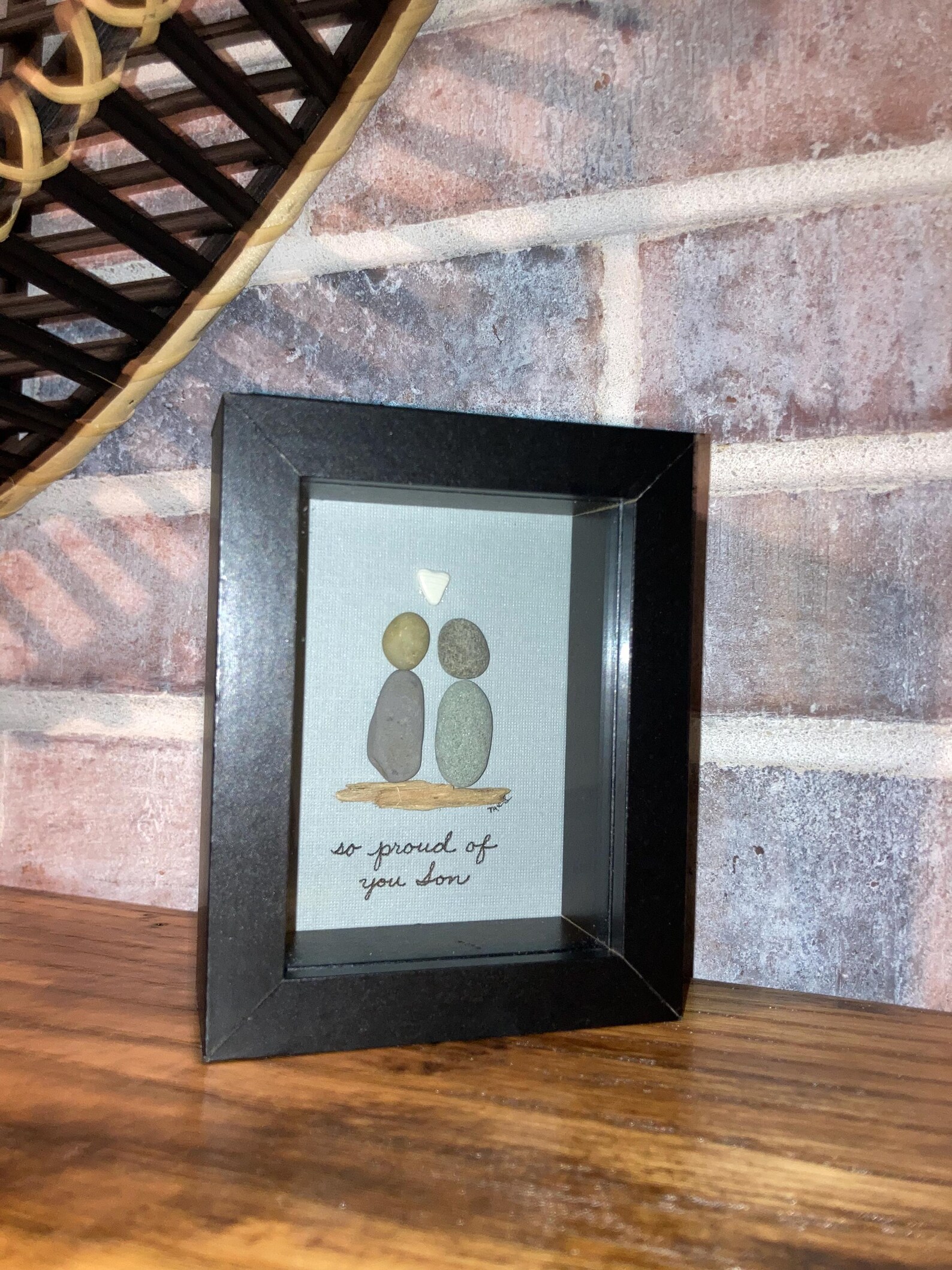 Tiny Beach Pebble Son Shadow Box - Etsy