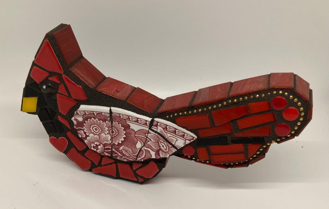 Sitting Mosaic Cardinal - Etsy