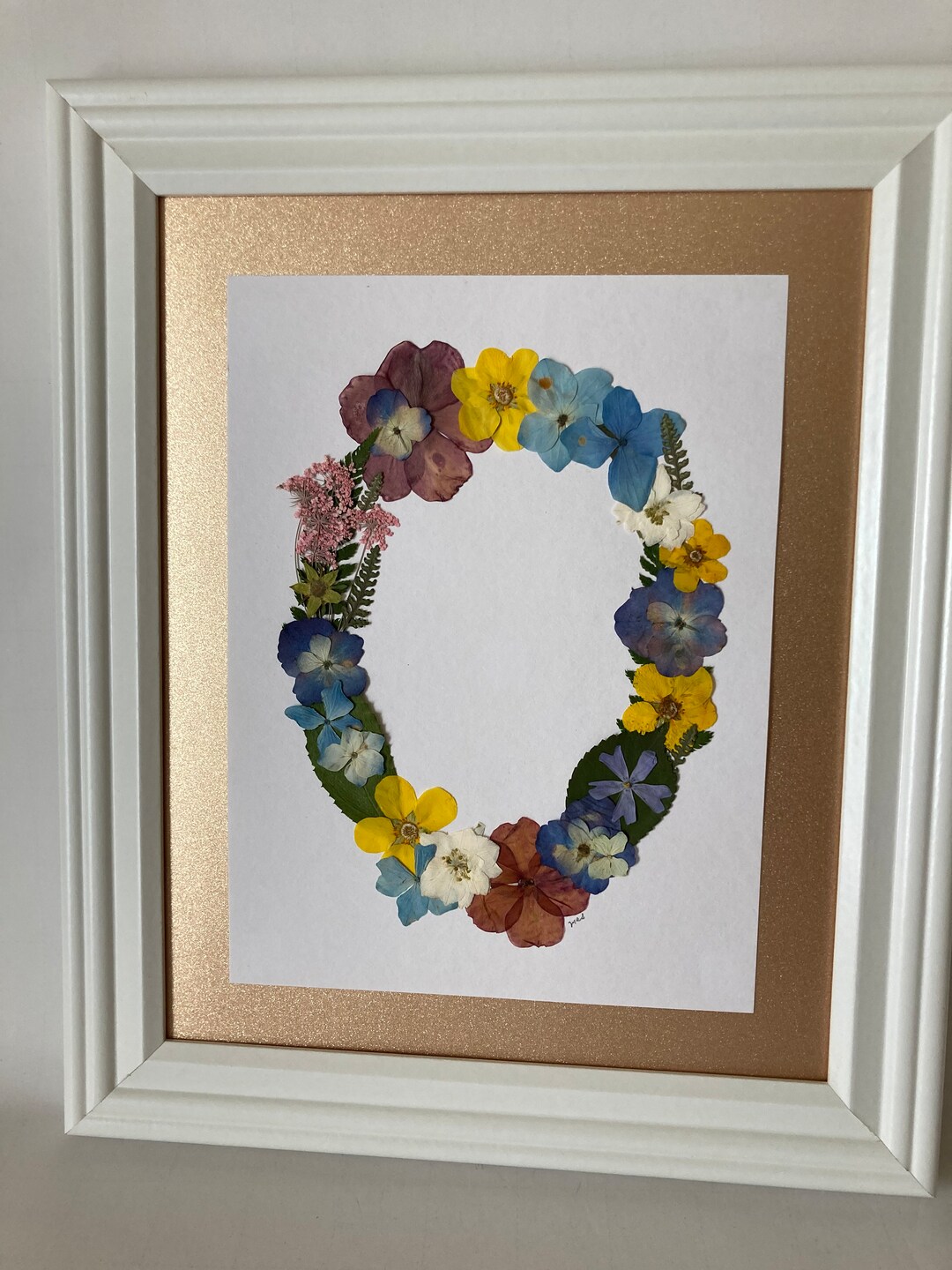 Pressed Flower Monogram-letter O - Etsy