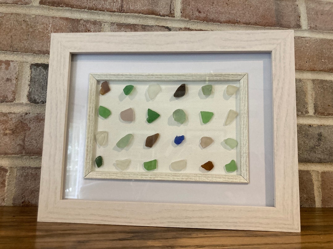 Sea Glass Grid Shadow Box - Etsy