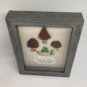 Frog and Toadstool Beach Glass Shadow Box - Etsy