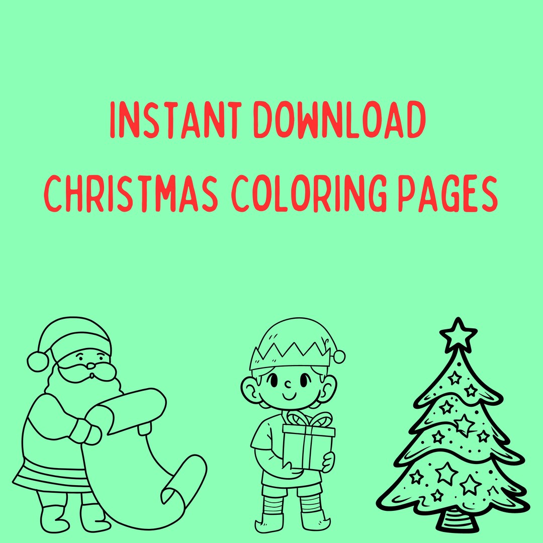 Instant Download Christmas Coloring Pages Variety Of Coloring Pages instant-download-christmas-coloring-pages-variety-of-coloring-pages