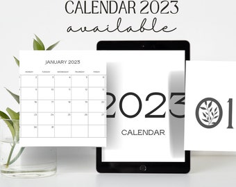 Minimalist Monthly Calendar Landscape Printable Calendar - Etsy