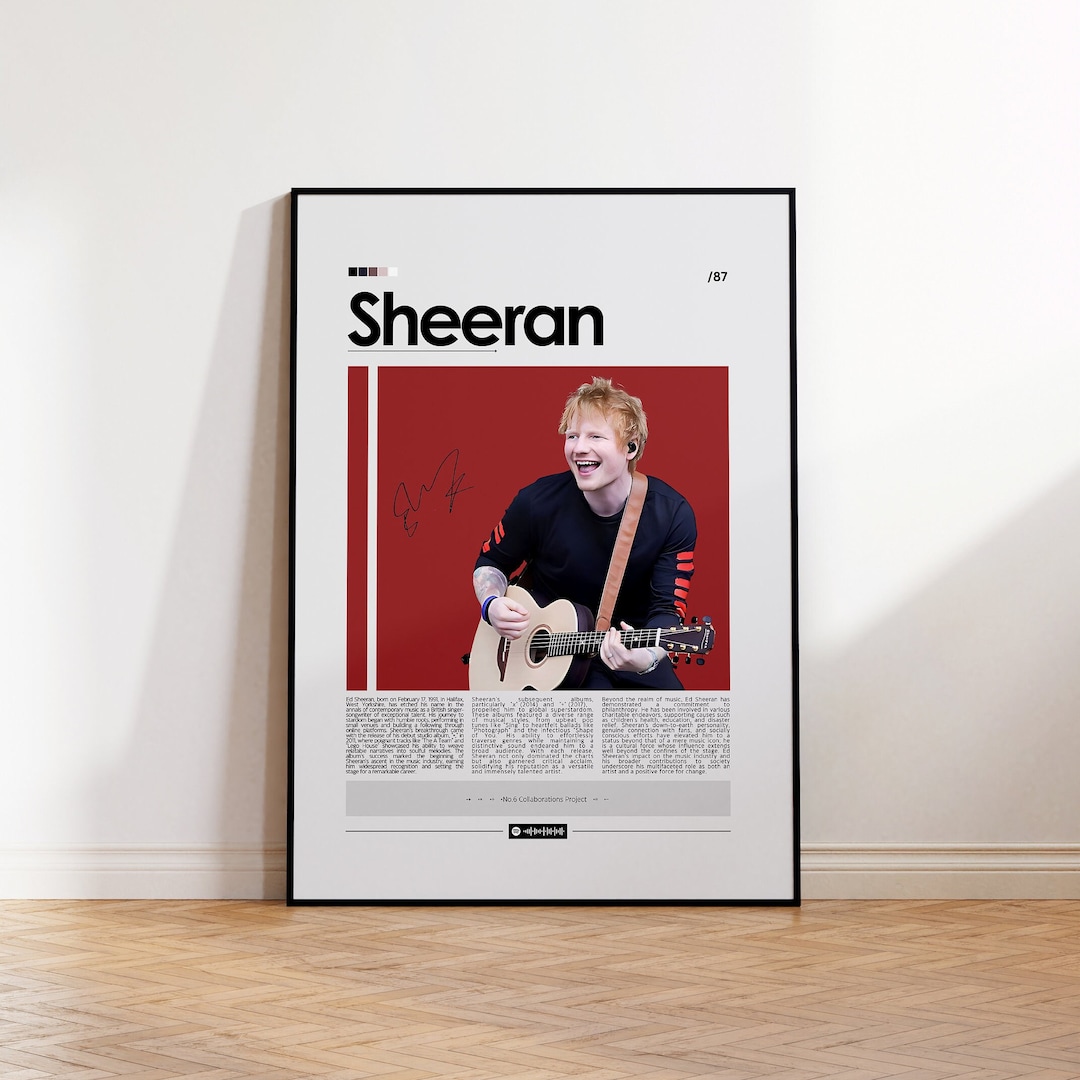 Ed Sheeran Poster Vintage Concert Poster Artist Tribute Print - Etsy