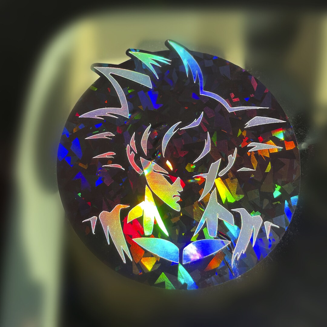 Holographic Reflective Goku Sticker Waterproof for Cars, Laptops & Tablets Unique Design for ...