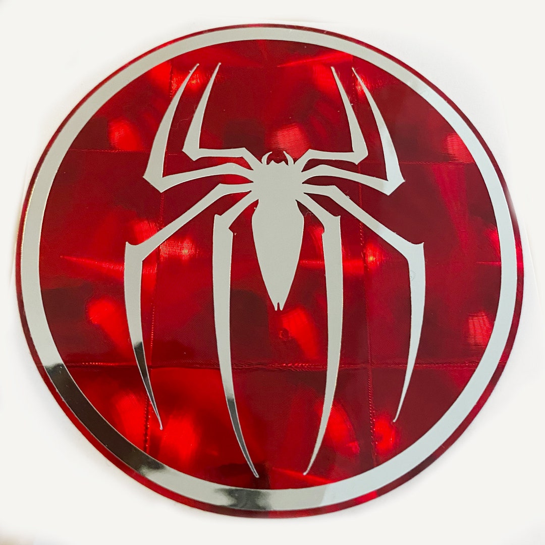 Silver Holographic Spider Sticker, Premium Vinyl Sticker, Superhero ...
