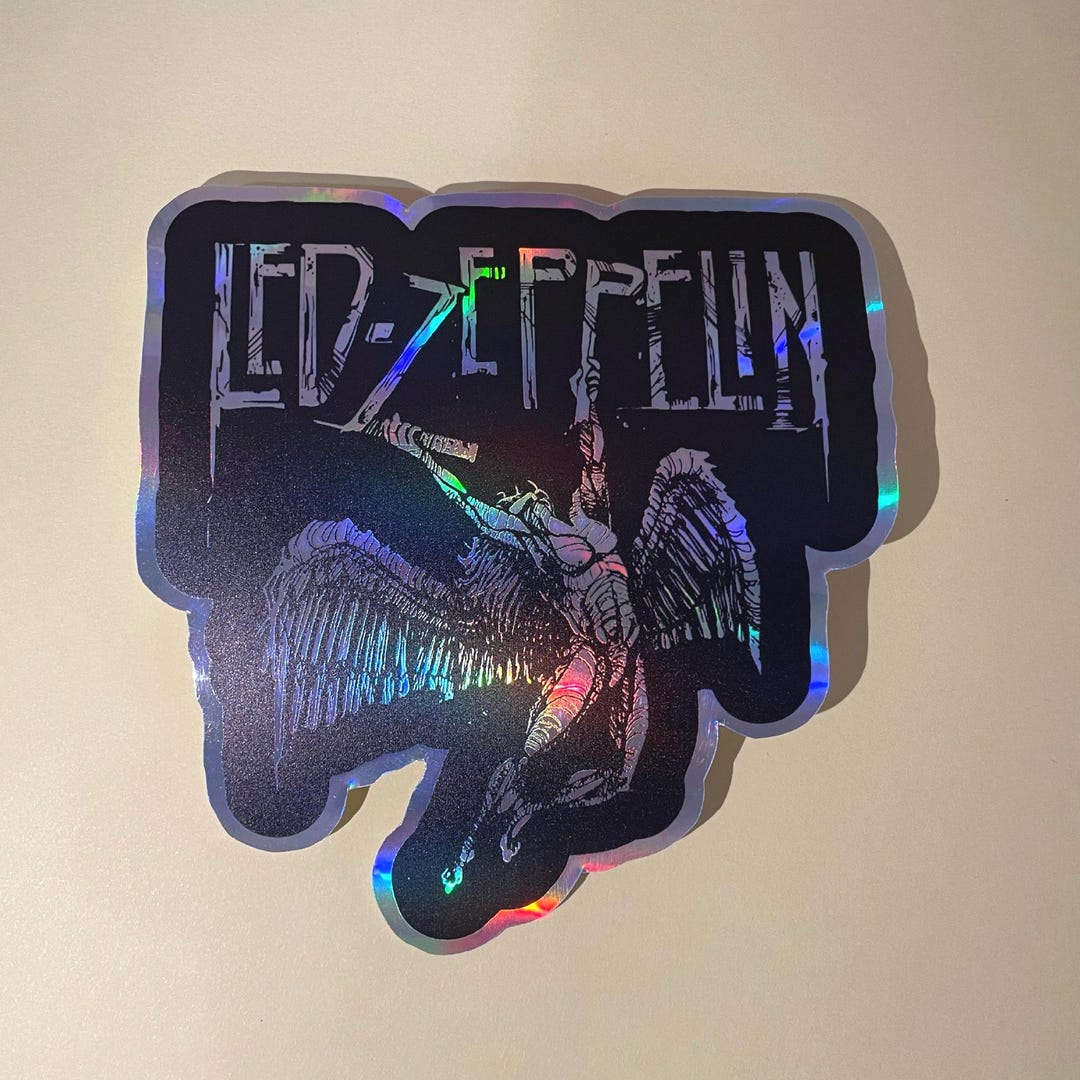 Led Zeppelin Iconic Logo Holographic Uv-printed Sticker 4-inch Durable ...