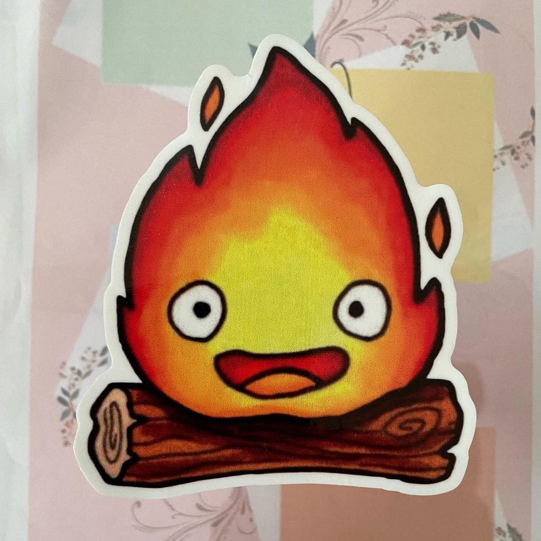 Calcifer Sticker, Howl's Moving Castle, High-resolution, UV Laminated ...