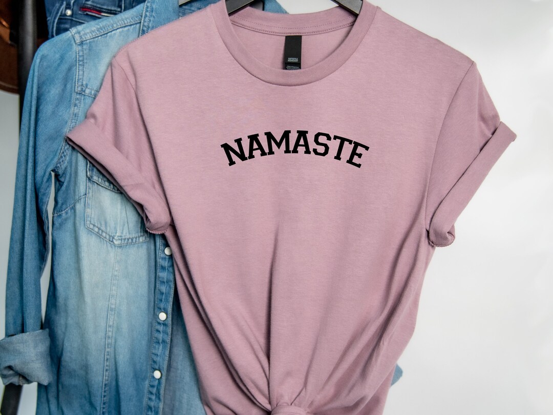 Namaste T-shirt: Retro Yoga Slogan, 100% Cotton Tee - Etsy UK