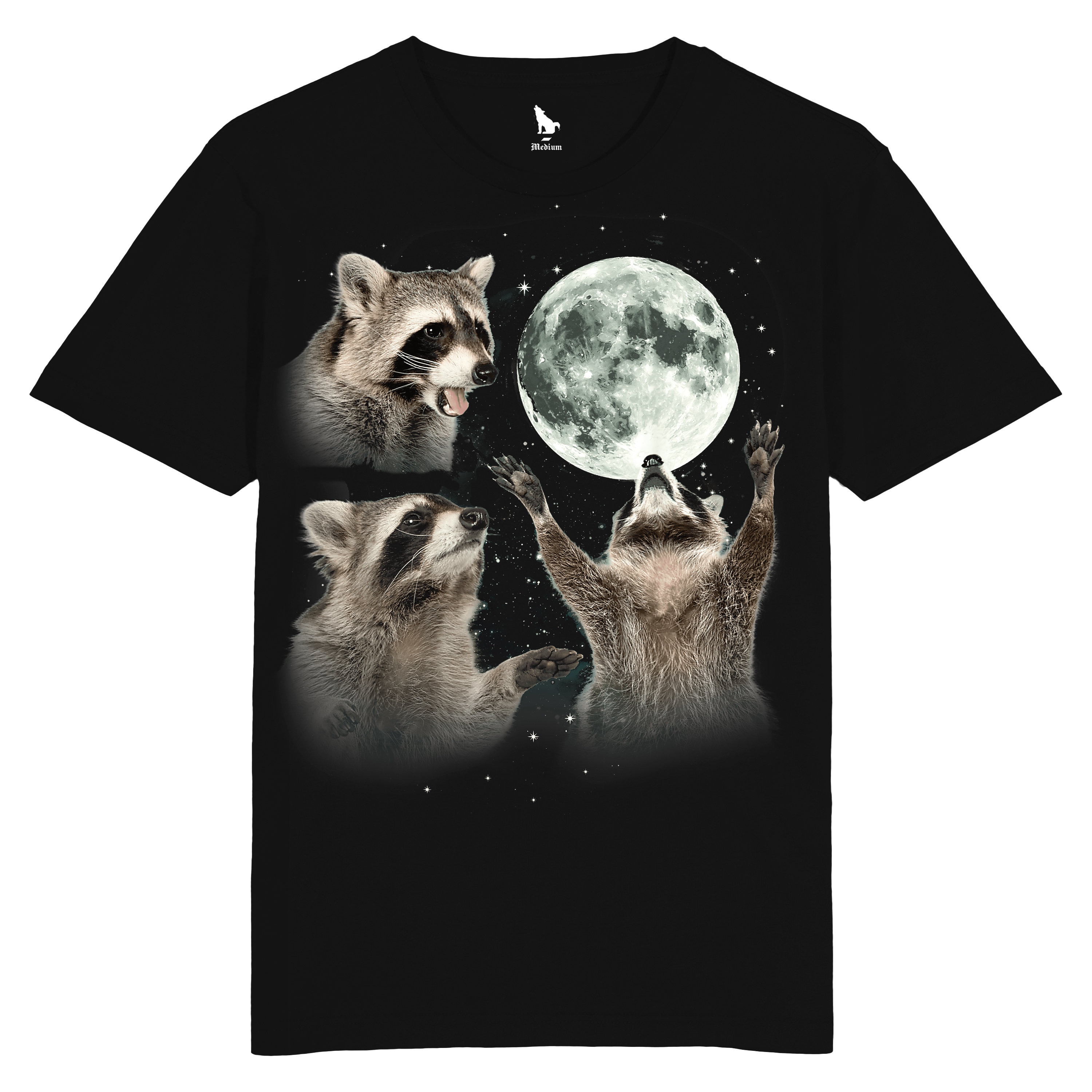 Three Raccoons Vintage Graphic T-shirts, Retro Raccoon Moon Tshirt ...