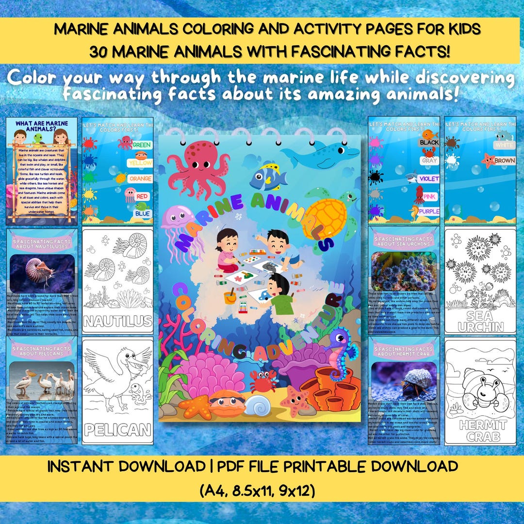Kids Marine Animals Coloring Pages, Ocean Coloring Pages , Color Pages ...