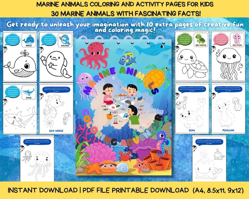 Kids Marine Animals Coloring Pages, Ocean Coloring Pages , Color Pages ...