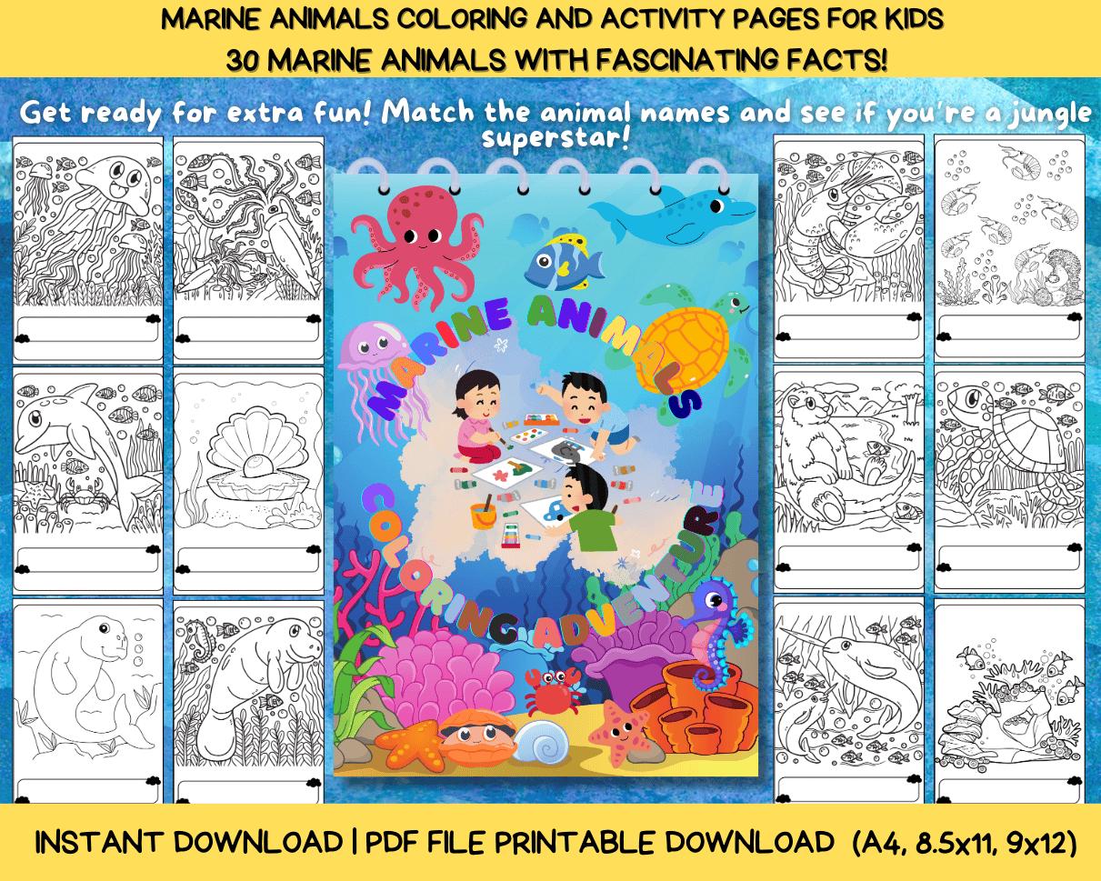 Kids Marine Animals Coloring Pages, Ocean Coloring Pages , Color Pages ...