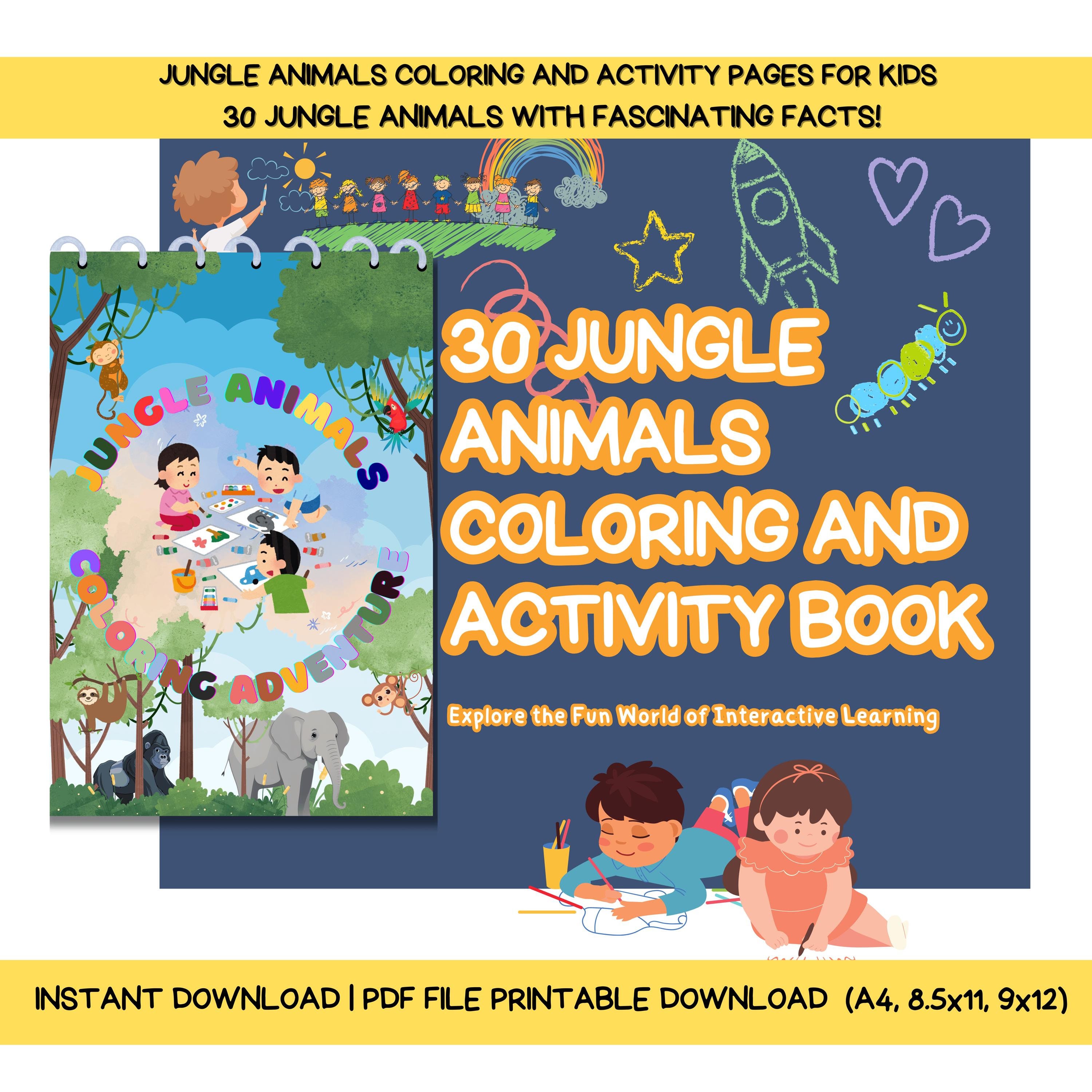 Kids Jungle Animals Coloring Pages, Safari Coloring Pages , Color Pages ...
