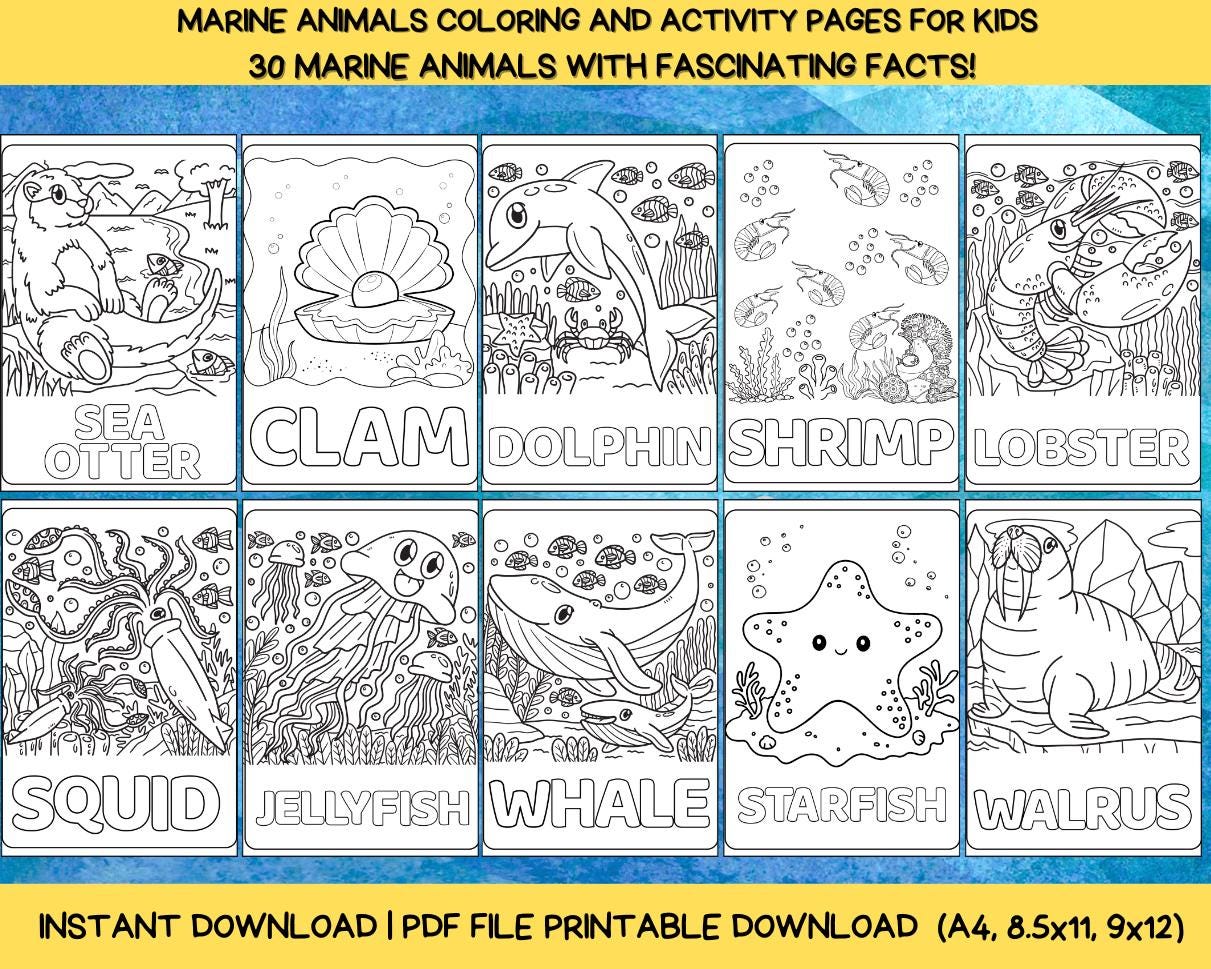 Kids Marine Animals Coloring Pages, Ocean Coloring Pages , Color Pages ...