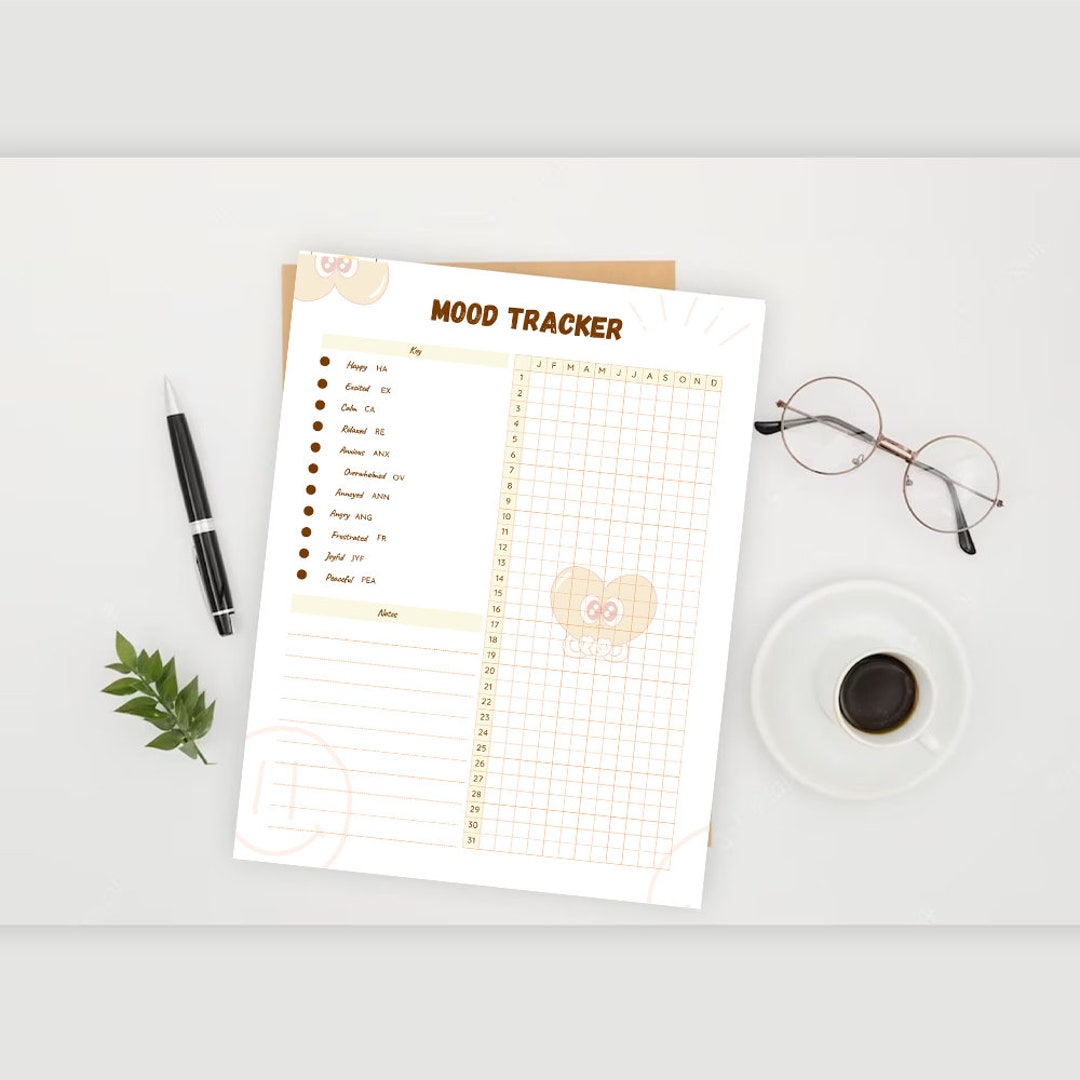 Mood Tracker Journal Gratitude Tracker self-care Planner - Etsy