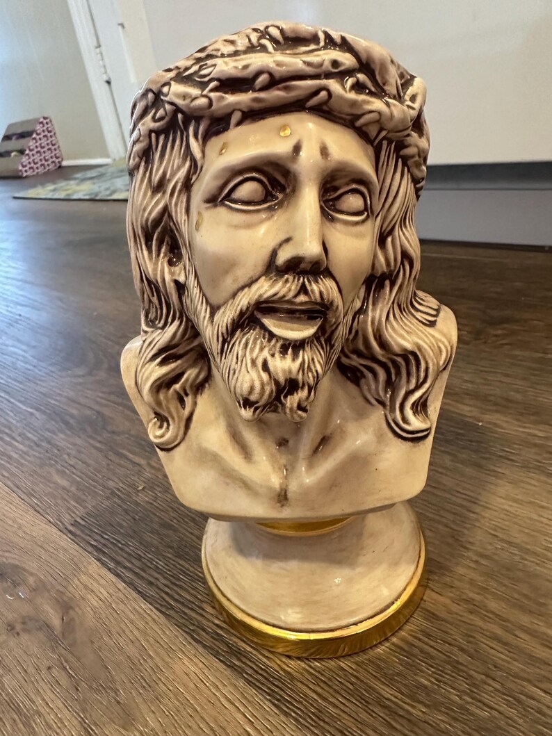Vintage Jesus Bust Sculpture - Etsy