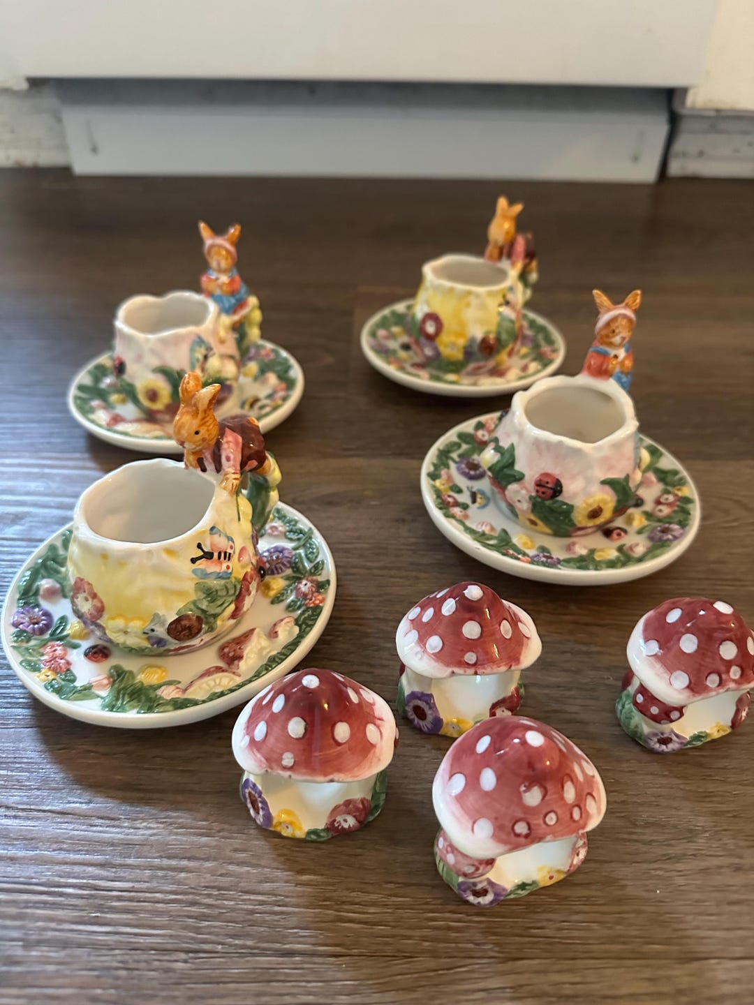 Cute Bunny Tea Set Porcelain Ceramic Mini Play Decor Tea Set - Etsy