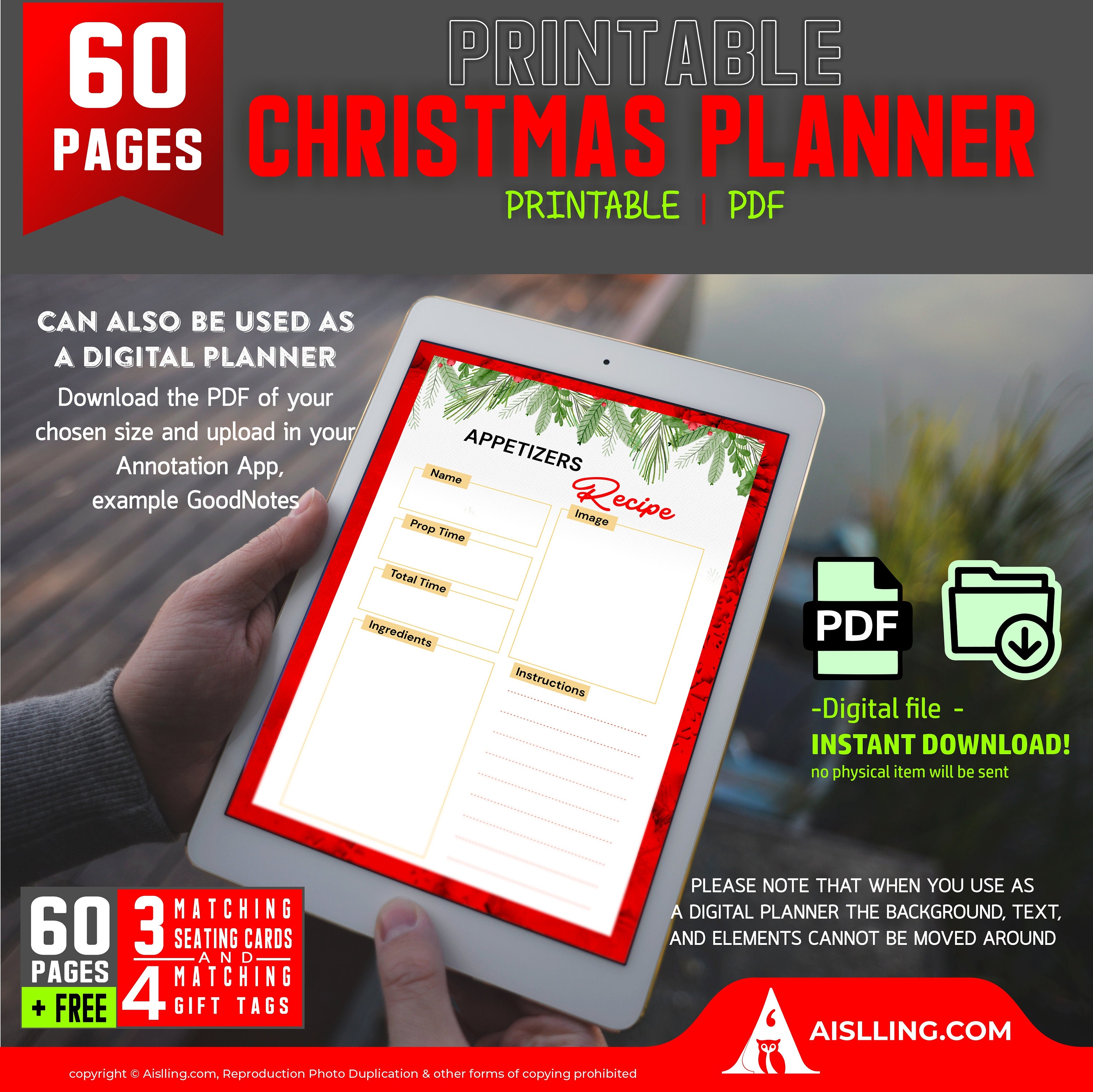 Printable Christmas Planner Printable | Christmas Gift List Editable ...