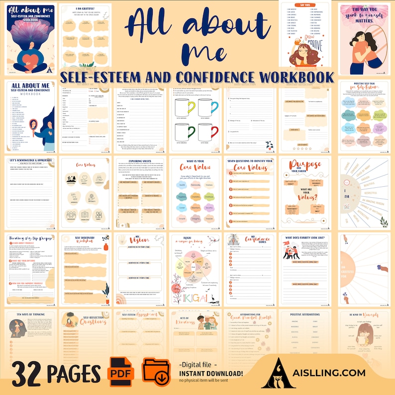 Self Esteem Worksheets Printables , Confidence Mental Health Therapist ...
