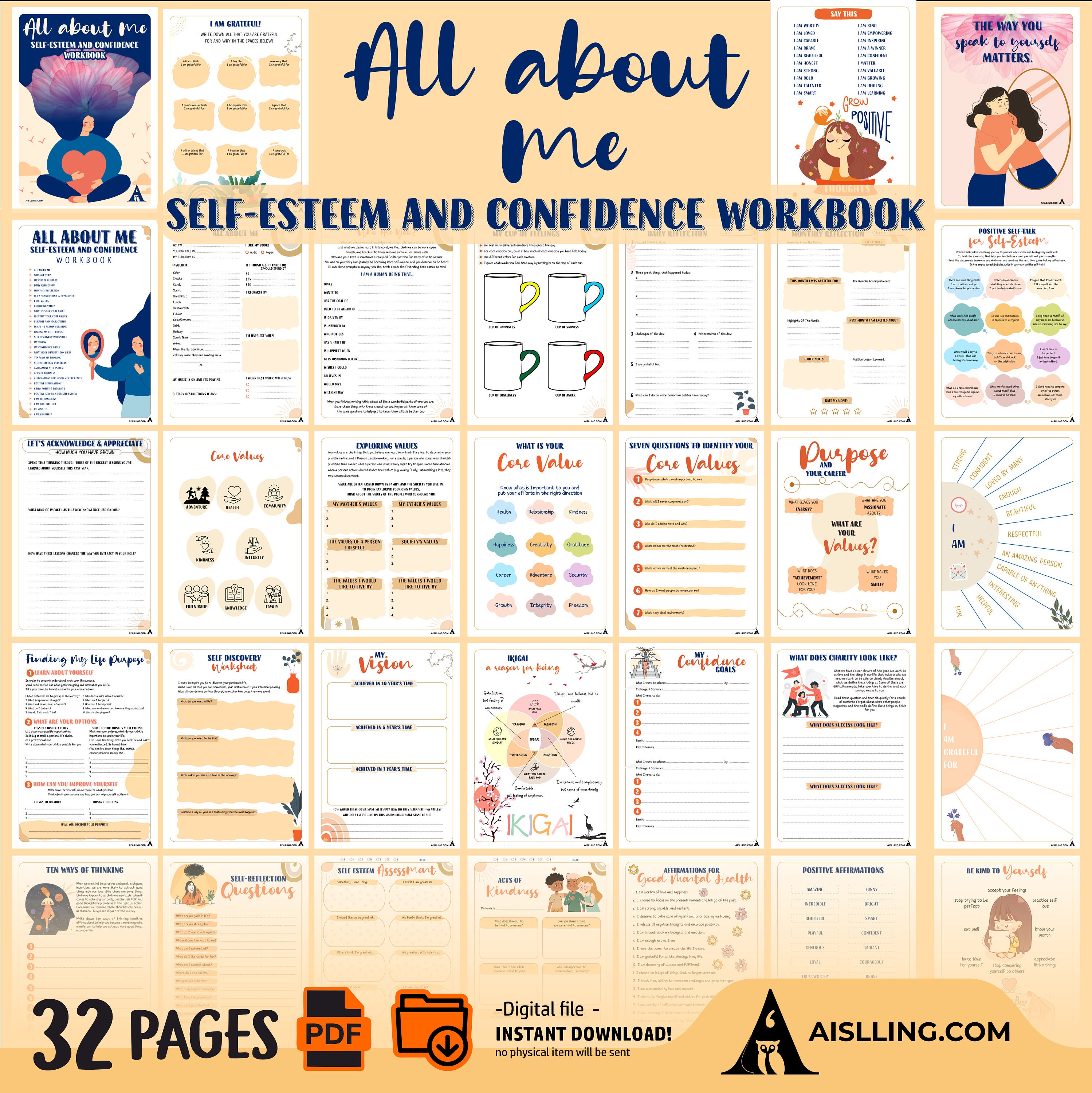 Self Esteem Worksheets Printables , Confidence Mental Health Therapist ...