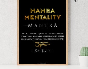 Kobe Bryant Mamba Mentality Definition Posters, NBA Black Mamba ...